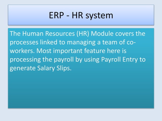 presentation about Erpnext HR system | PPT