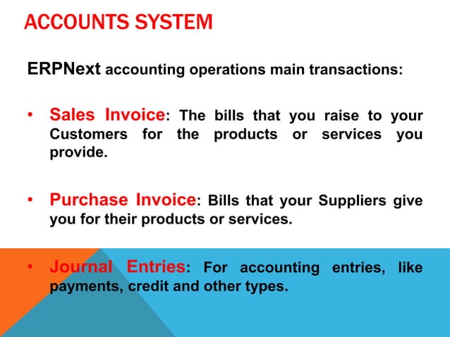 Erpnext accounts system | PPTX