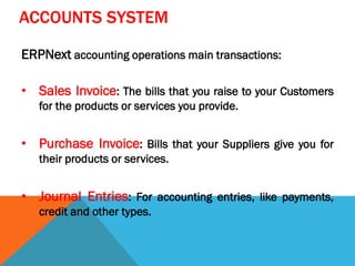Erpnext accounts system | PDF | Business Accounting & Finance | Business