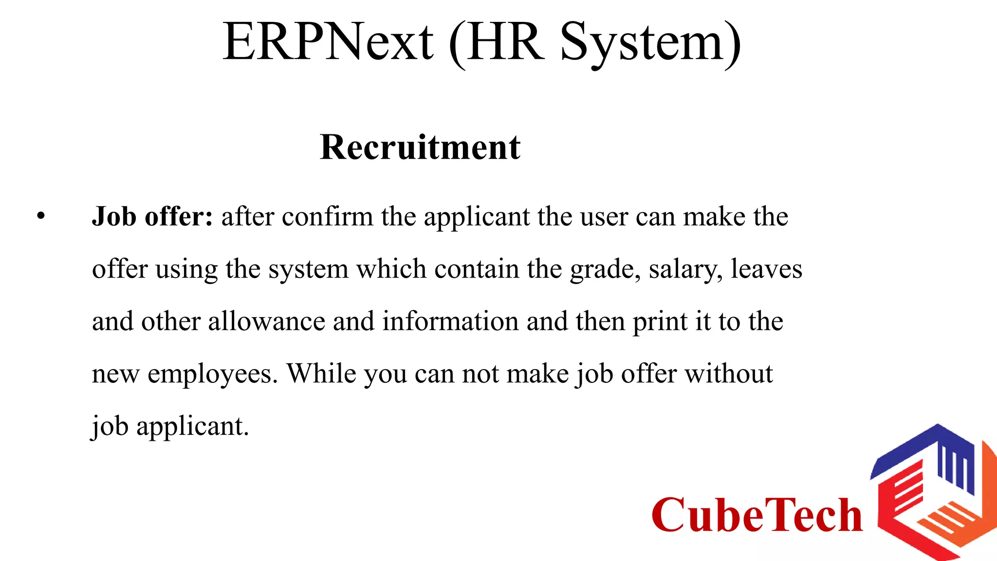 ERPNext system (CubeTech) | PPTX