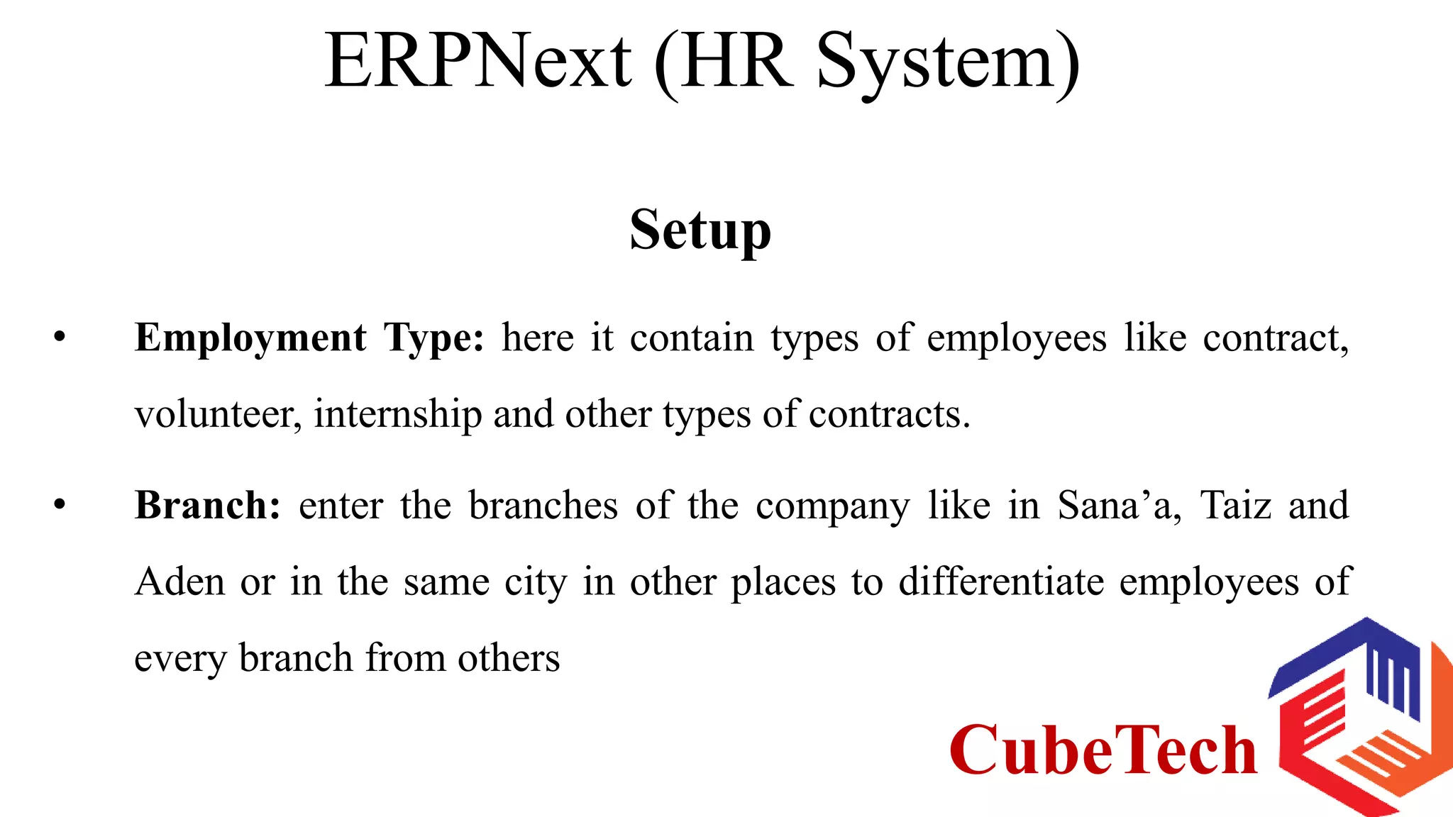 ERPNext system (CubeTech) | PPTX