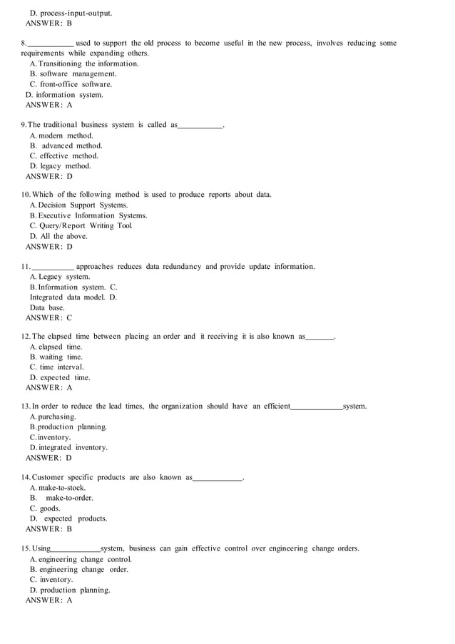 Erp objectives with solutions | DOCX | Databases | Computer Software ...