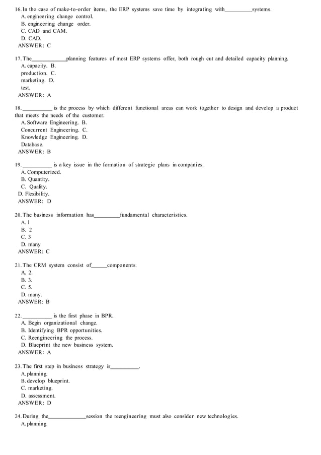 Erp objectives with solutions | DOCX | Databases | Computer Software ...