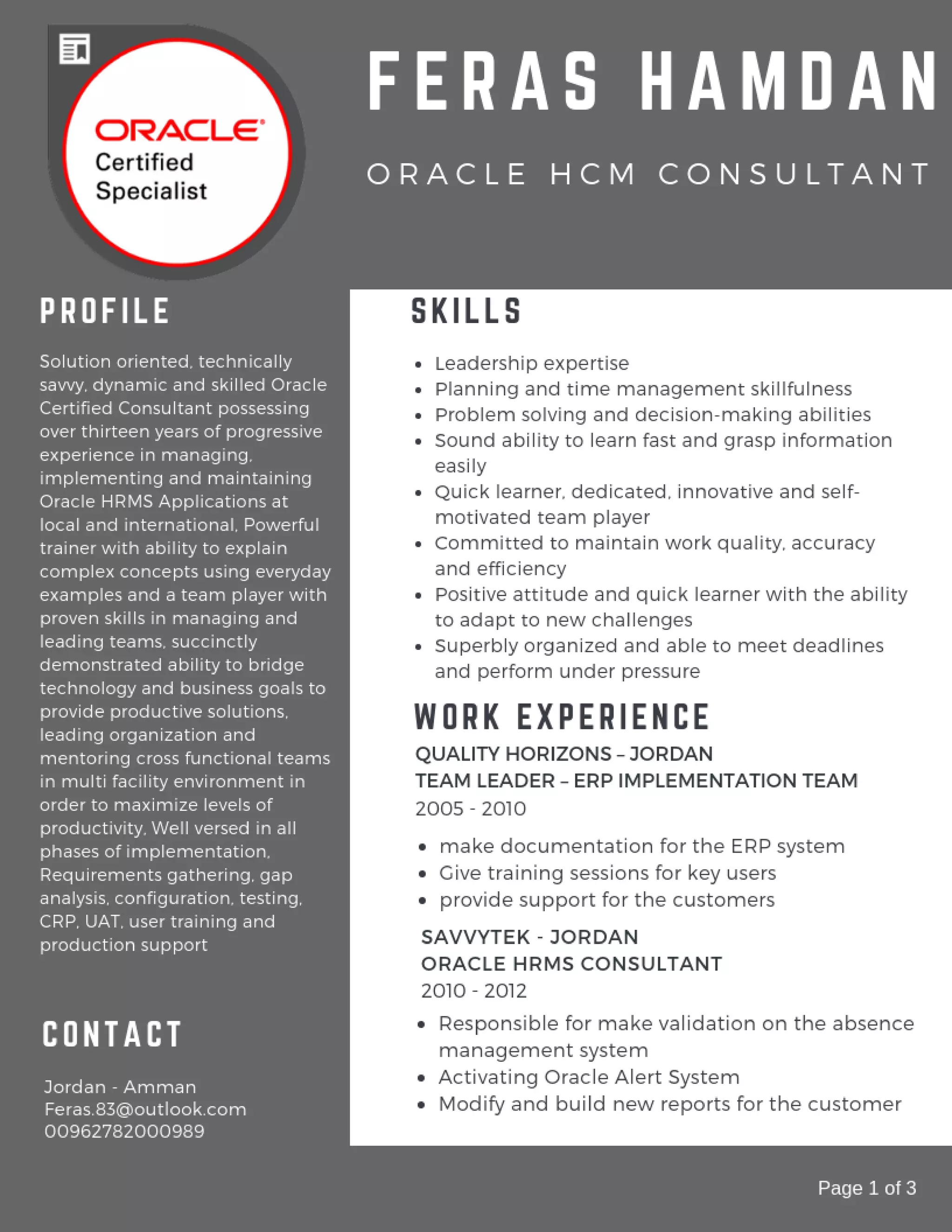 Feras Hamdan Resume | PDF