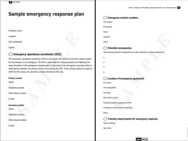 OSHA Emergency Response Plan