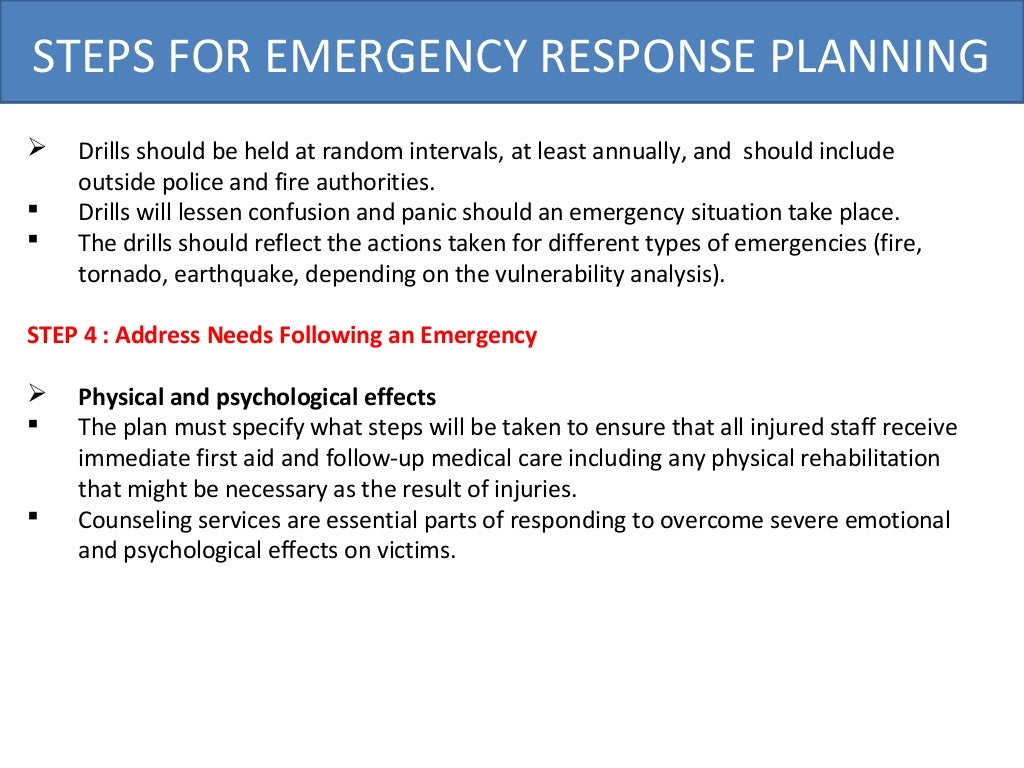 OSHA Emergency Response Plan