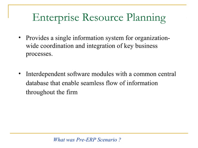 Erp overview | PPT | Business | Business and Finance
