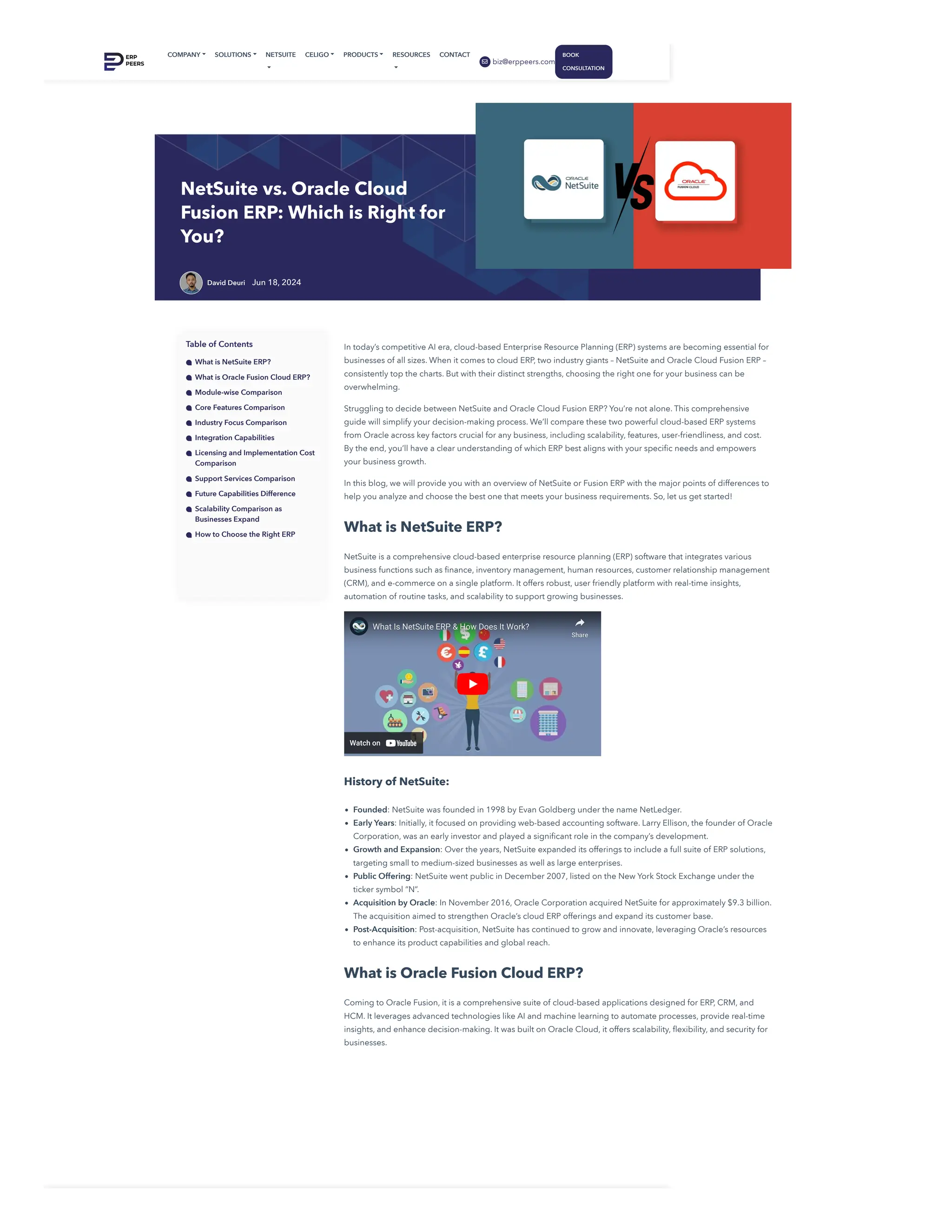 NetSuite vs. Oracle Cloud ERP: A Comprehensive Comparison Guide | PDF