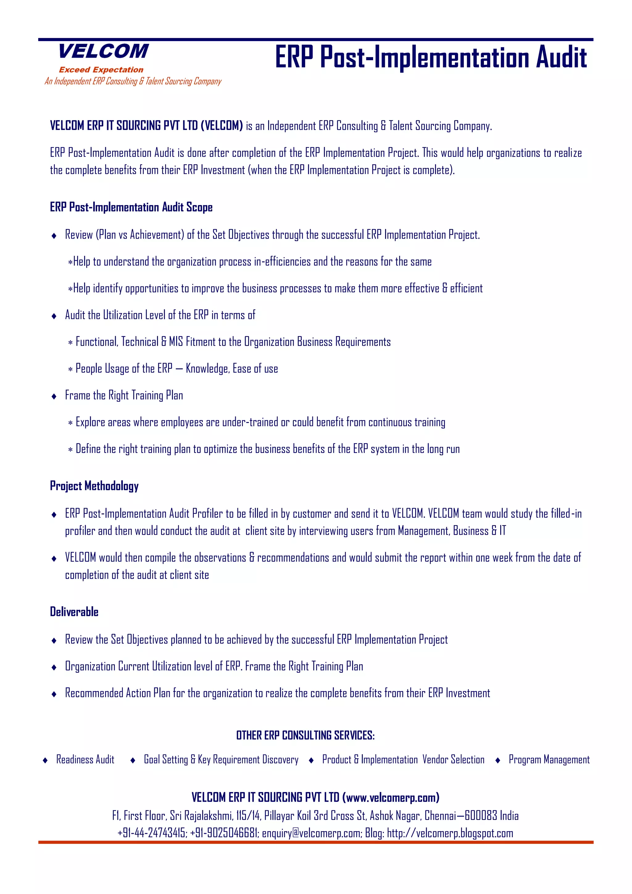 ERP Post Implementation Audit | PDF