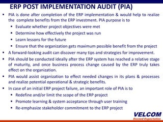 Erp post implementation audit | PPTX