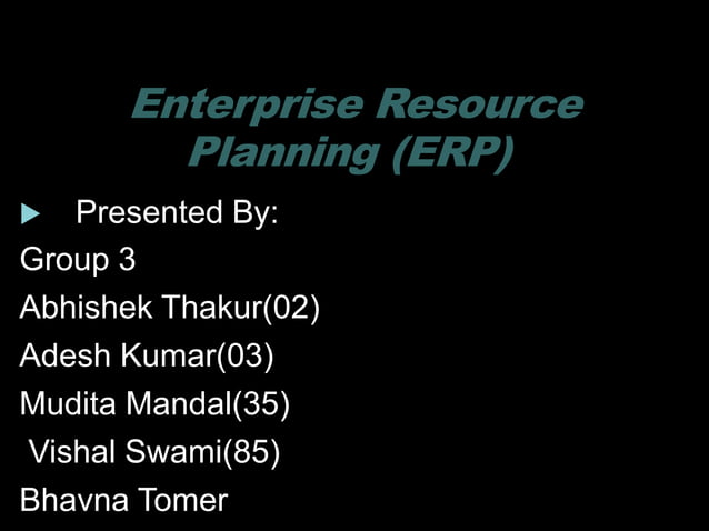 Erp Ppt Ppt