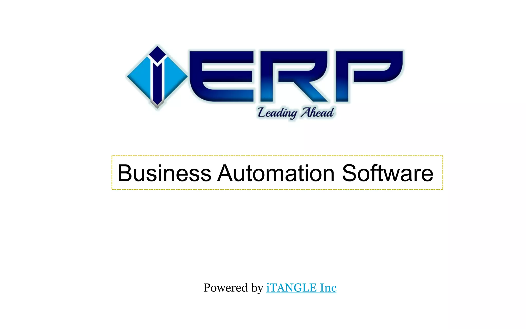 iERP Introduction - iTANGLE Inc | PPT