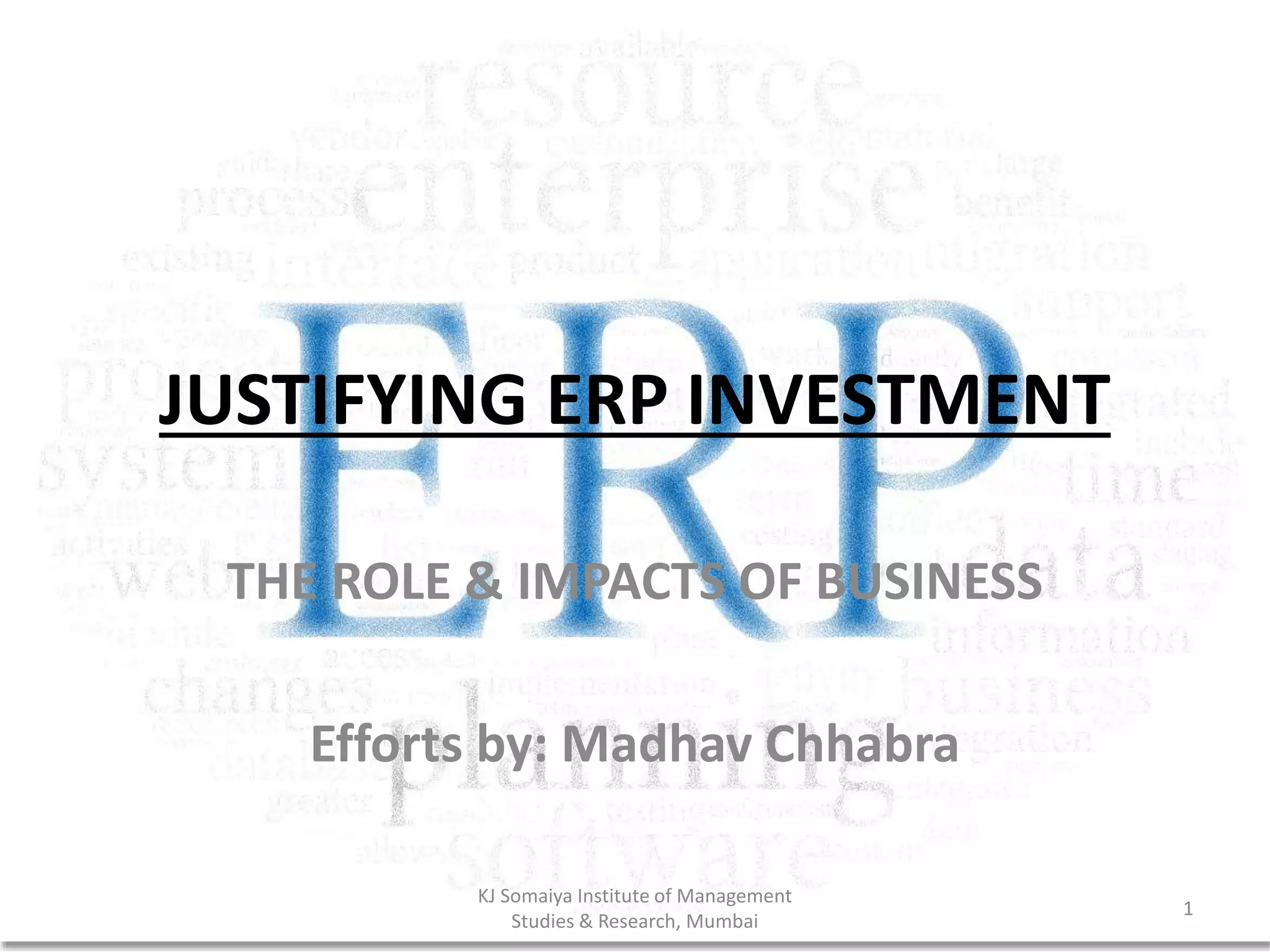 Erp ppt business case | PPTX