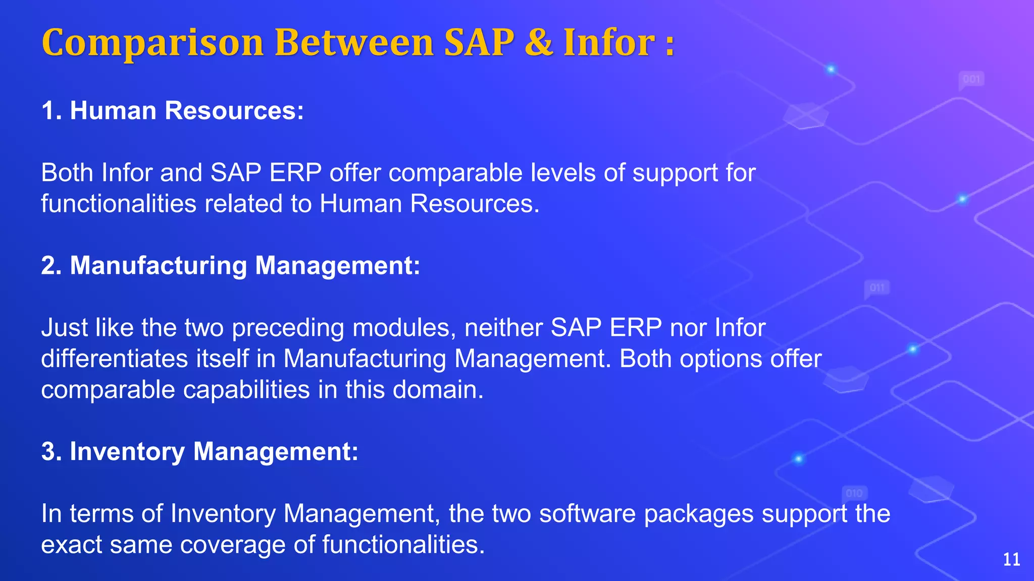 Comparison of 5 ERP Vendors | PPTX
