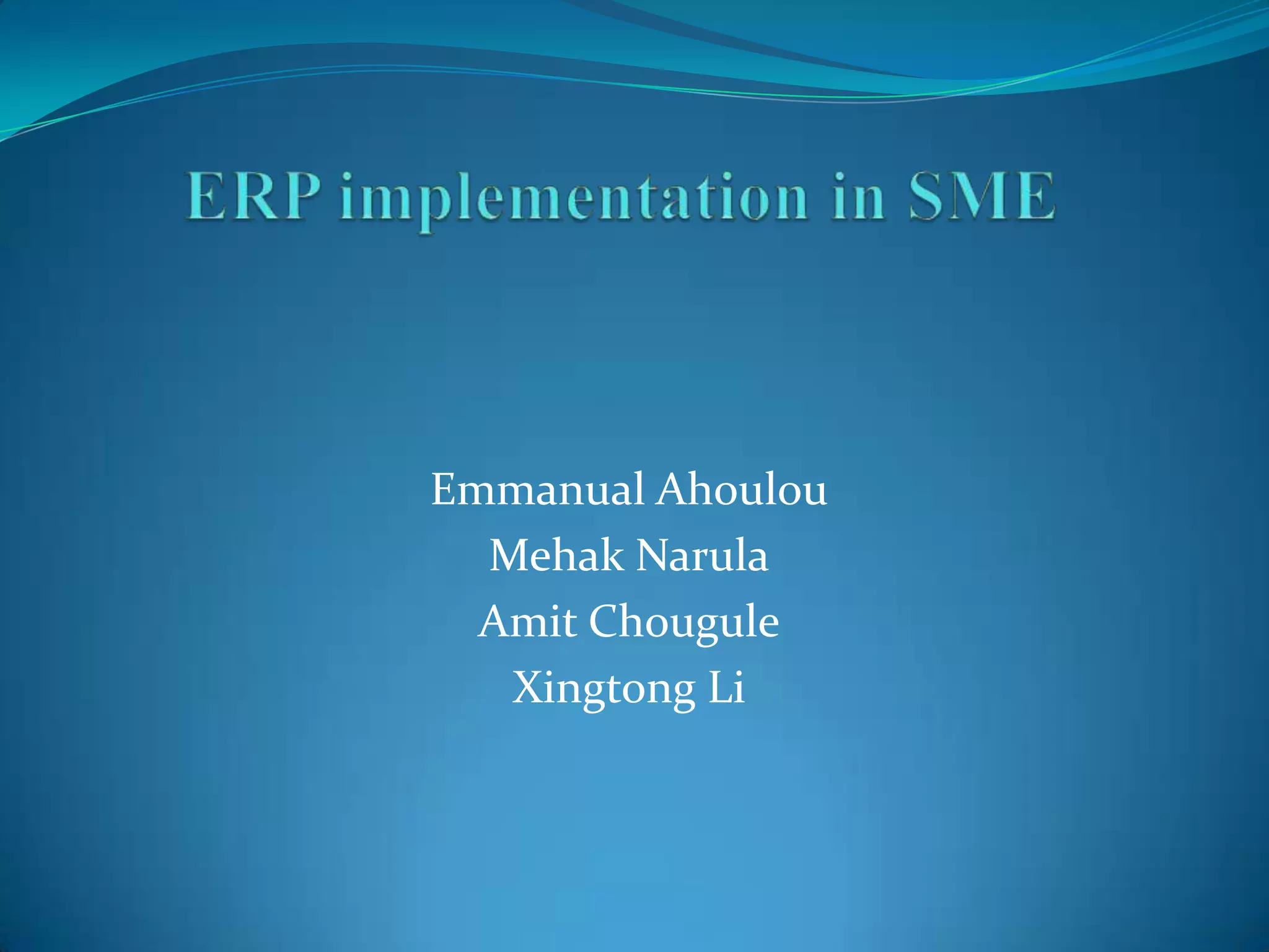 Consultants role in ERP implementations in SME | PPTX | Cloud Computing | Internet