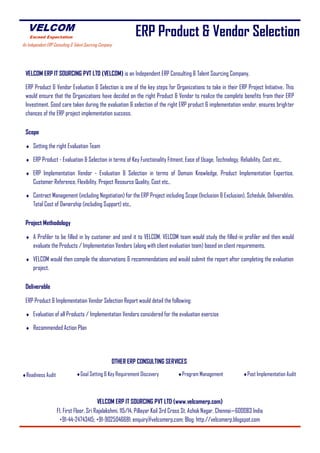 ERP Product & Vendor Selection | PDF | Business Operations | Business