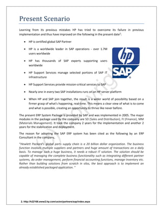 ERP Project: Implementation Failure in HP | PDF