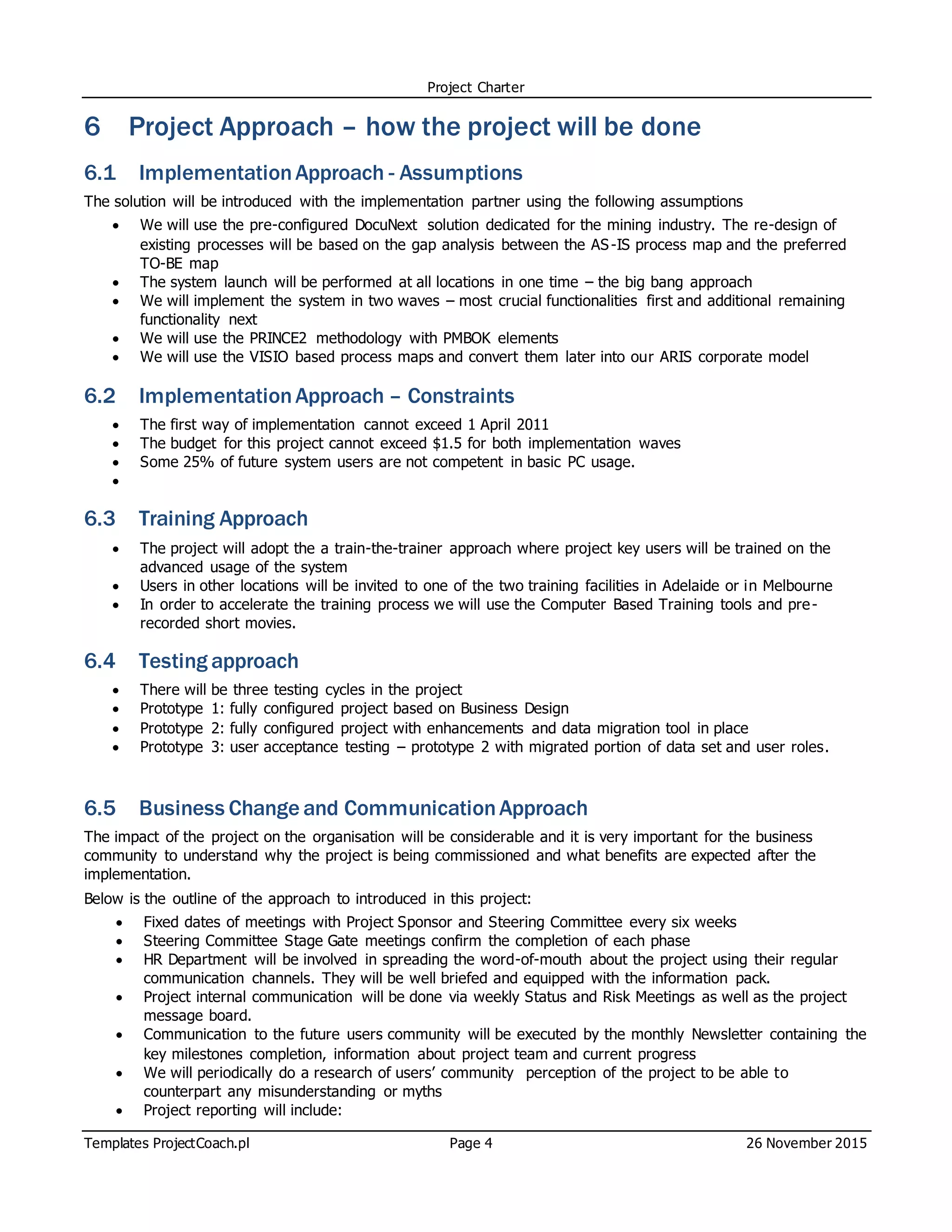 ERP/SAP Project Charter | DOCX
