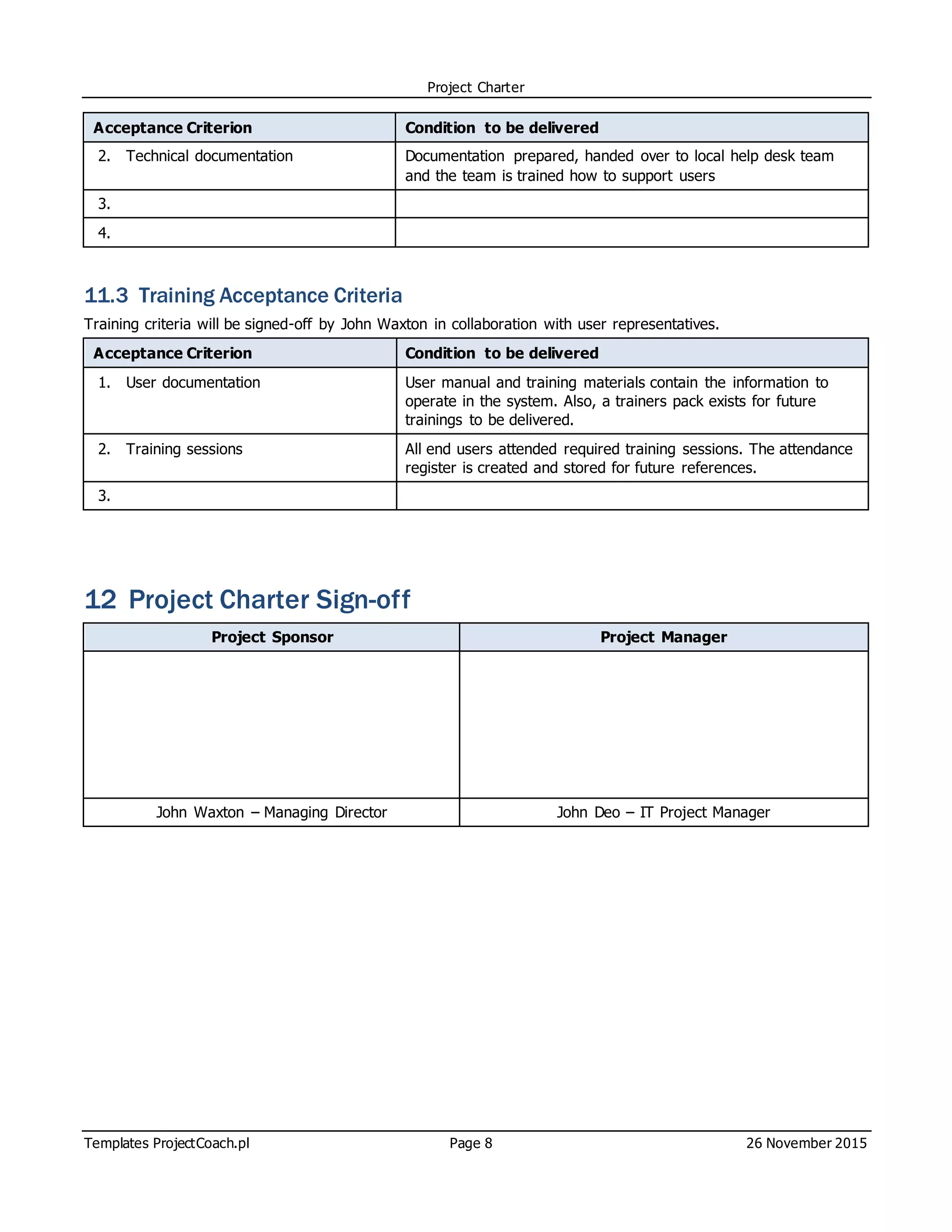 ERP/SAP Project Charter | DOCX