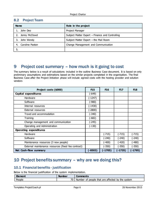 ERP/SAP Project Charter | DOCX