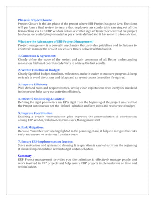 Erp Project Management - Best Practices | PDF