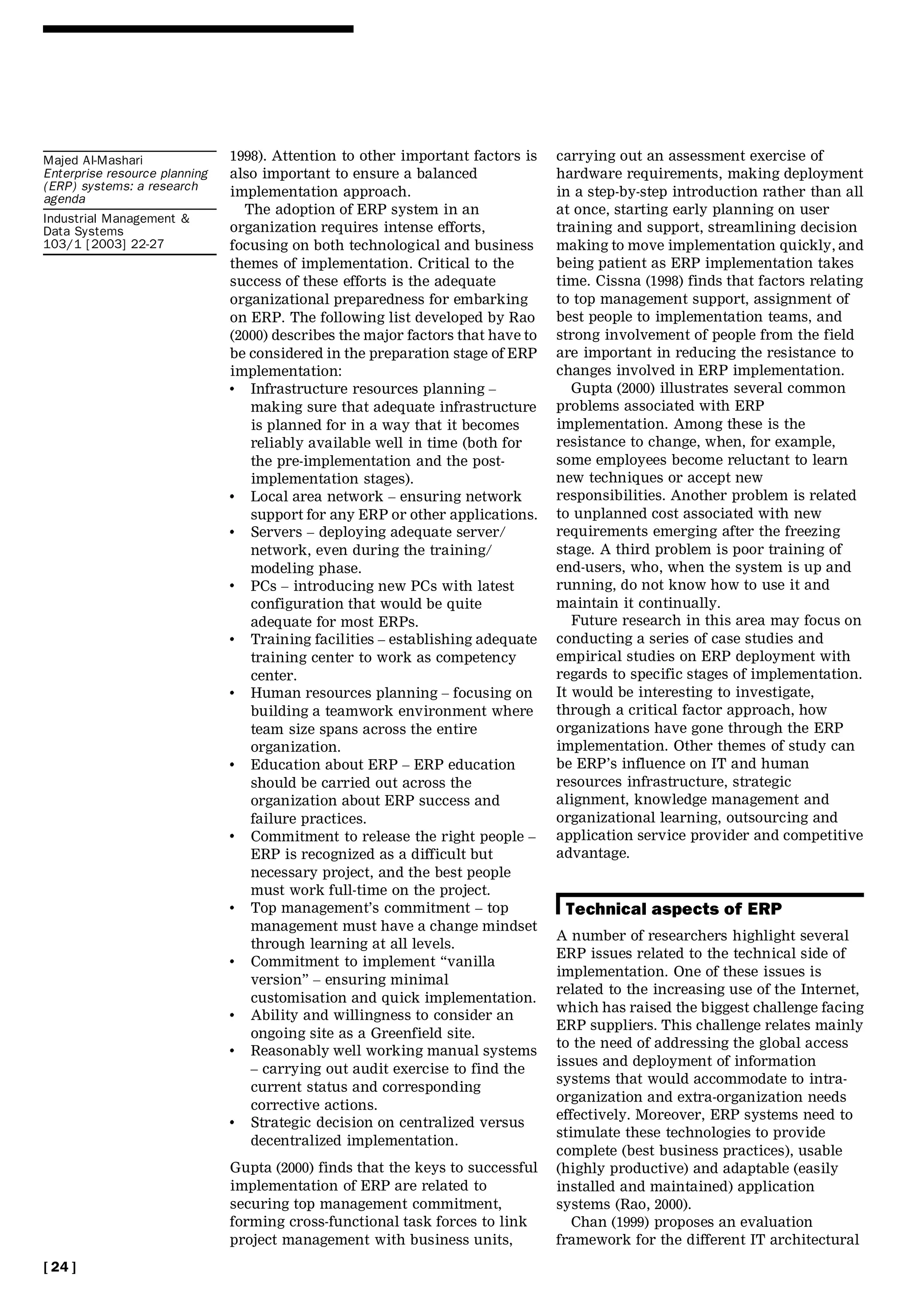 Erp research agenda(imds) | PDF | Computing | Technology & Computing