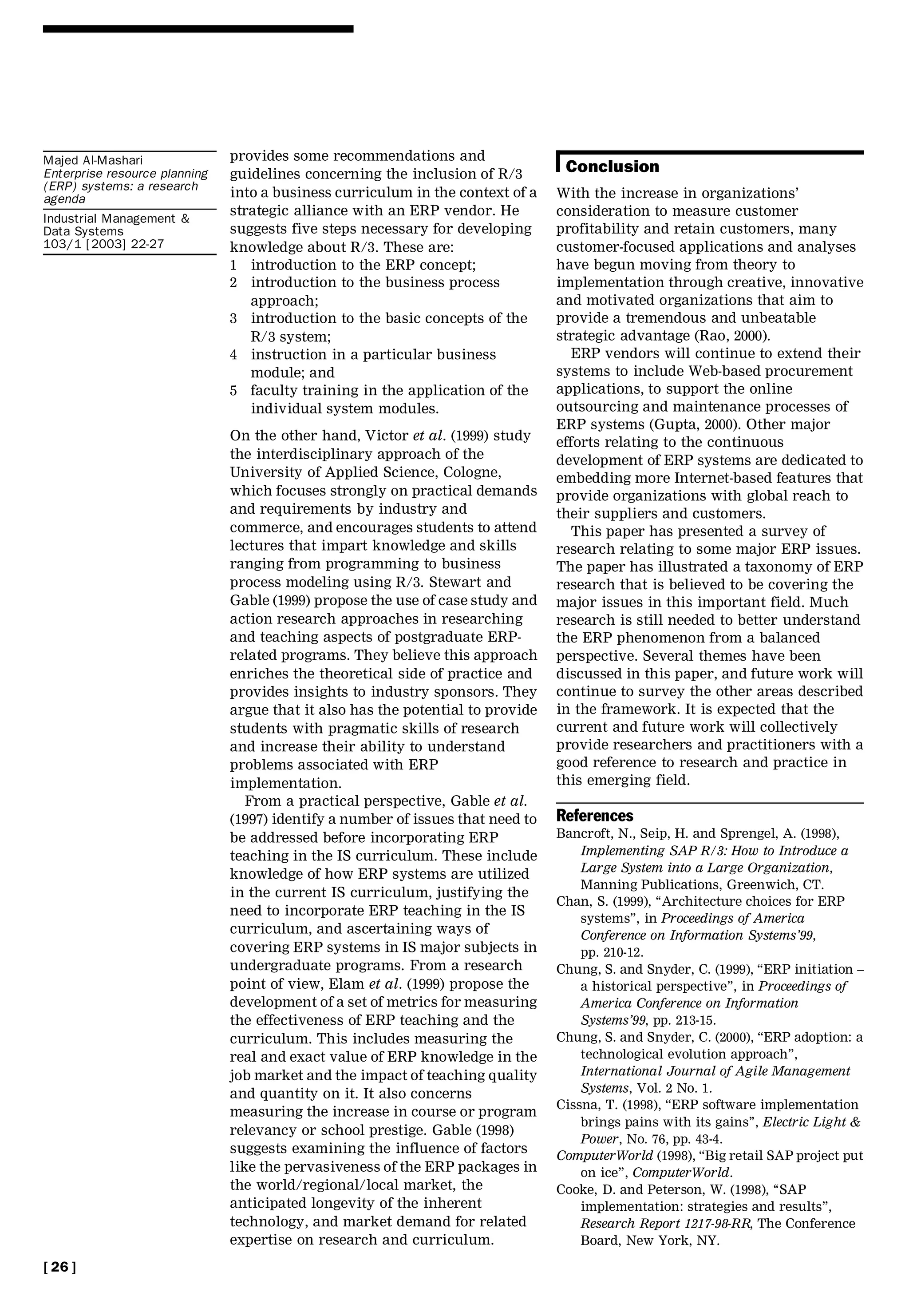 Erp research agenda(imds) | PDF | Computing | Technology & Computing
