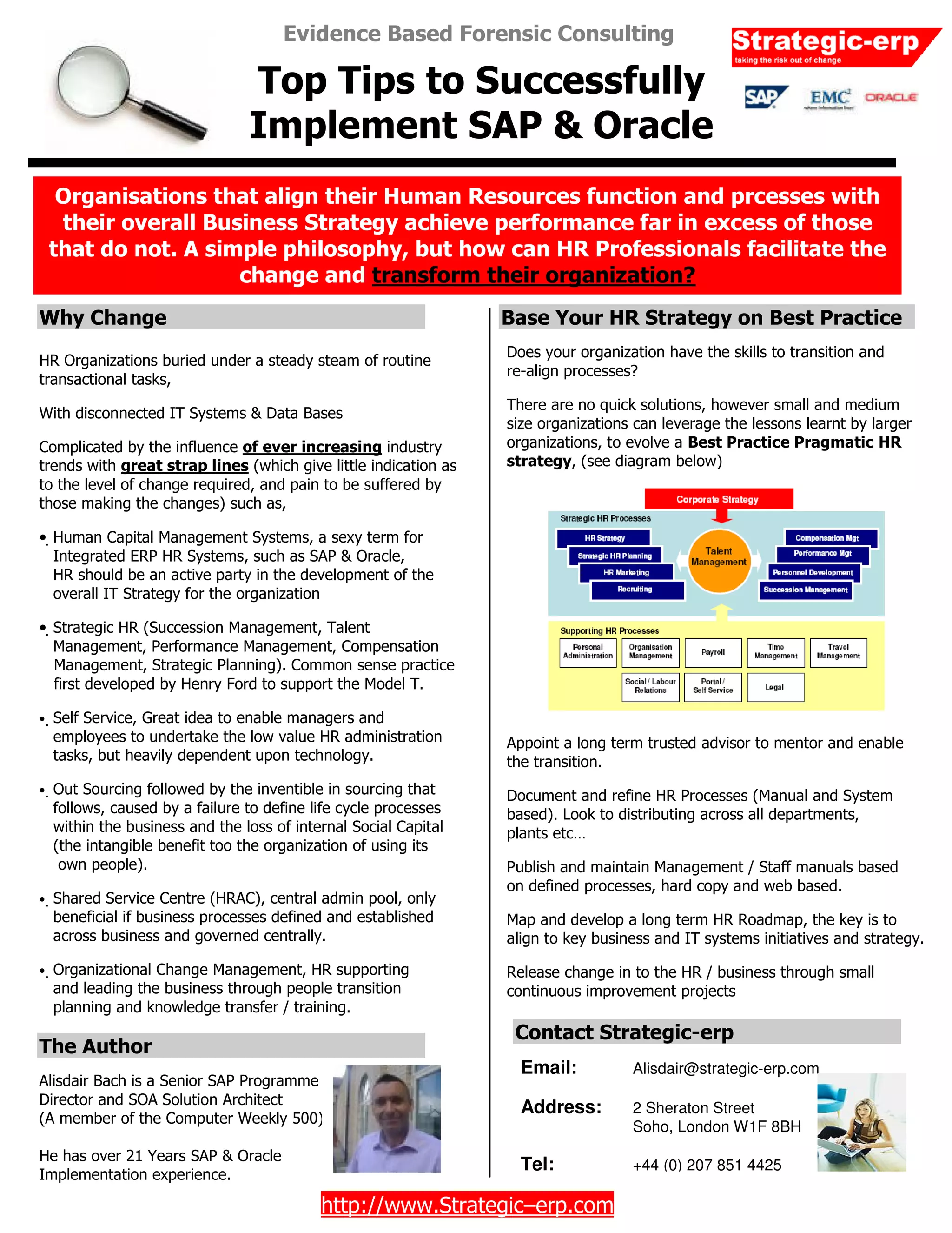 Erp Sap Oracle Hr Strategy Top Tip Alisdair Bach | PDF Erp Sap Oracle Hr Strategy Top Tip Alisdair Bach | PDF