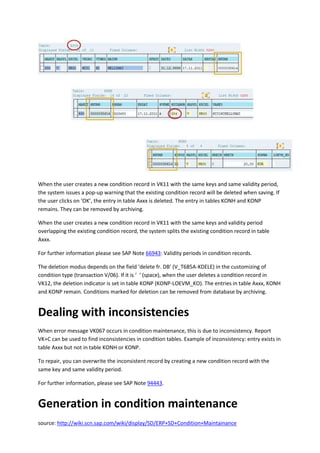 Erp sd condition maintenance | DOCX | Databases | Computer Software and ...