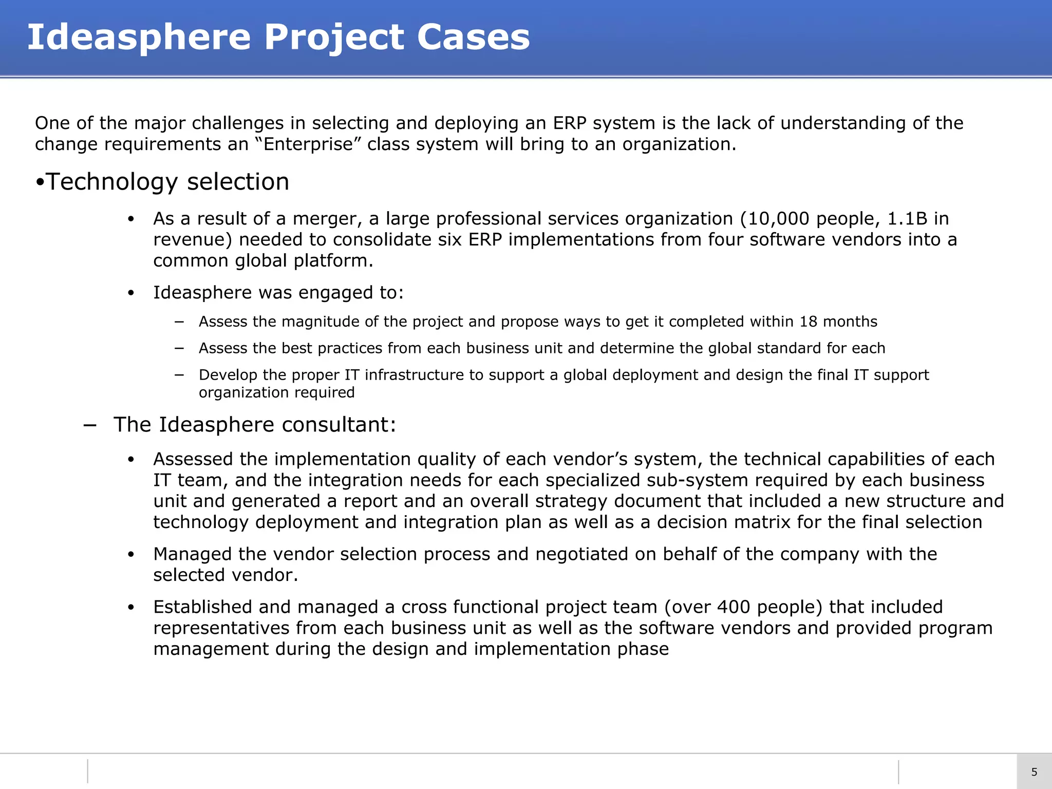 Erp Selection, Design, And Implementation Support | PPT