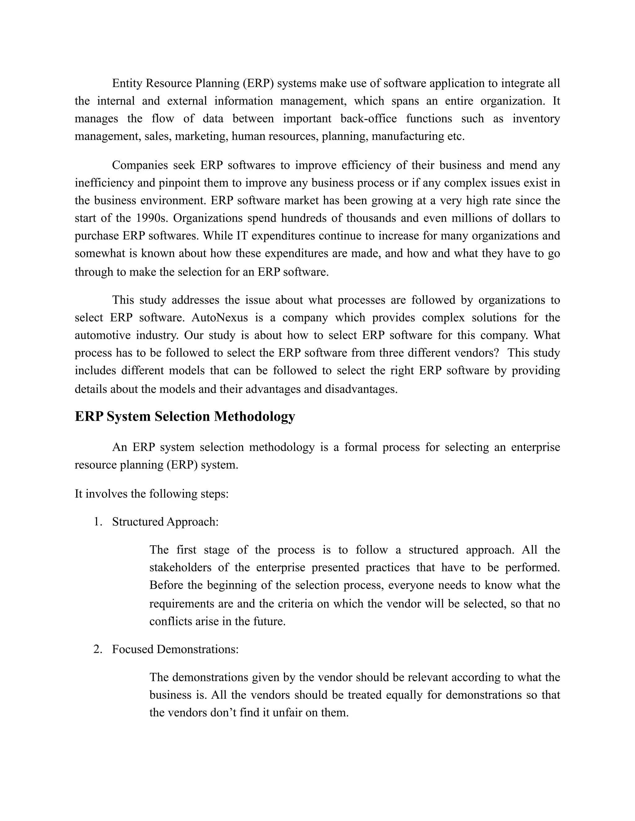 Erp selection process | PDF