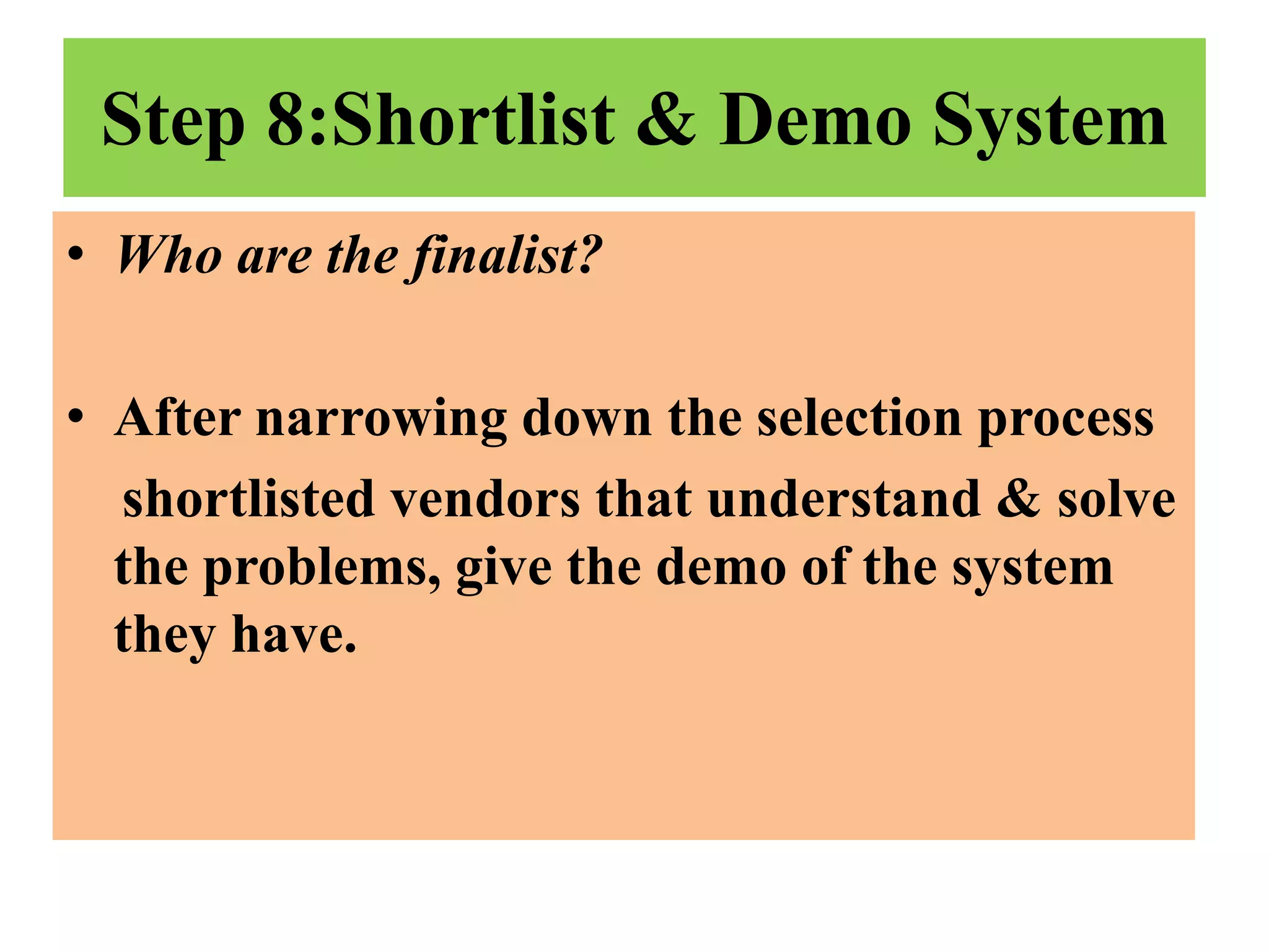 Erp selection steps | PPTX