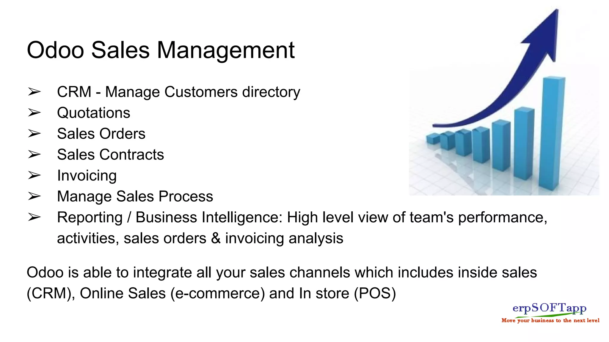 erpSOFTapp Odoo ERP Business Applications features | PDF