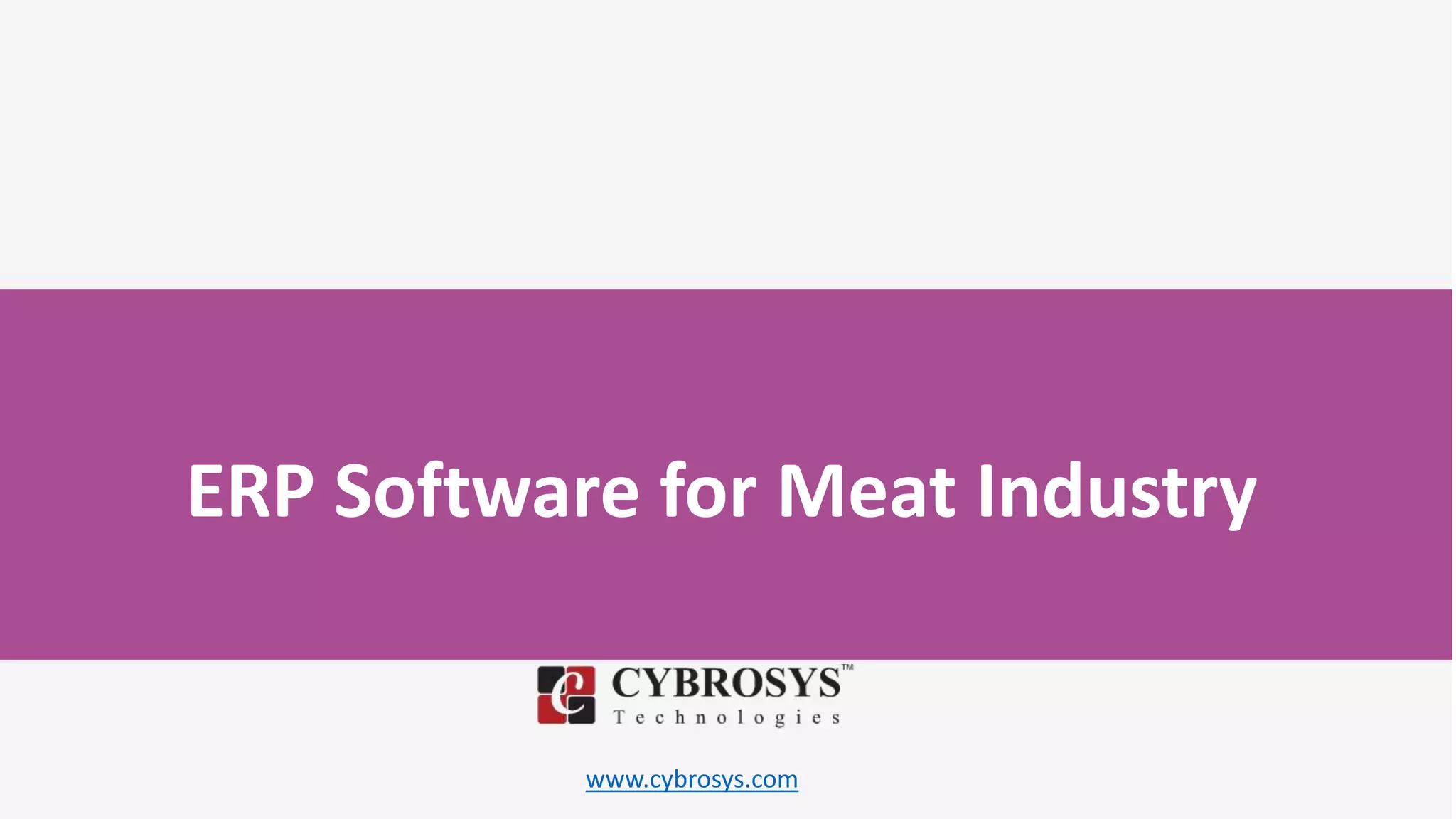 Erp software for meat industry | PPTX