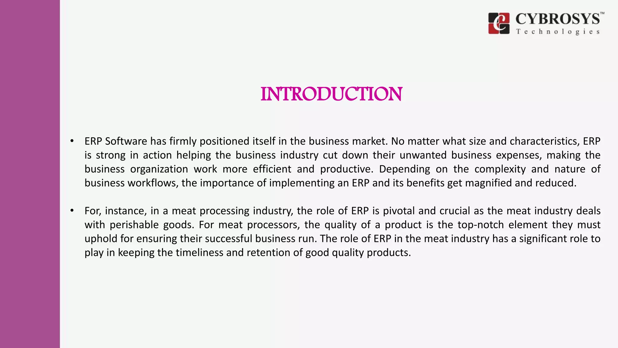 Erp software for meat industry | PPTX