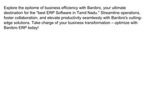 ERP Software in Tamil Nadu | PPTX | Business | Business and Finance