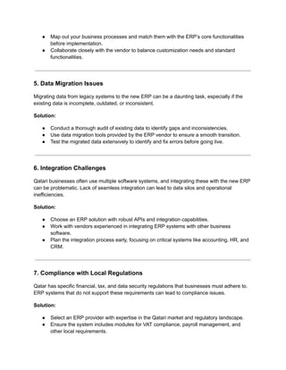 Challenges in Implementing ERP Systems in Qatar and How to Overcome ...