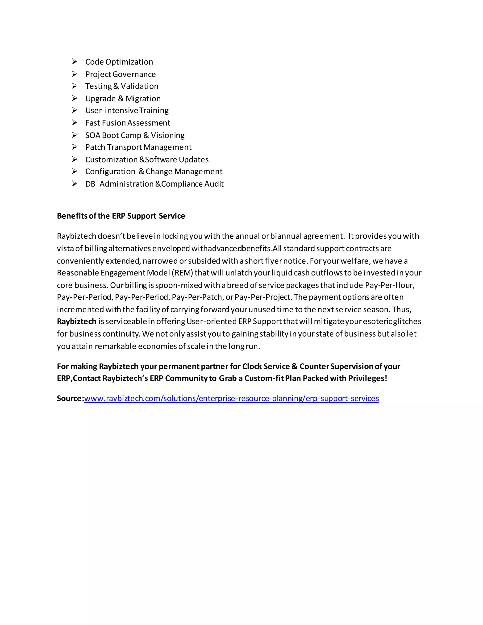 Erp support servieces | DOCX