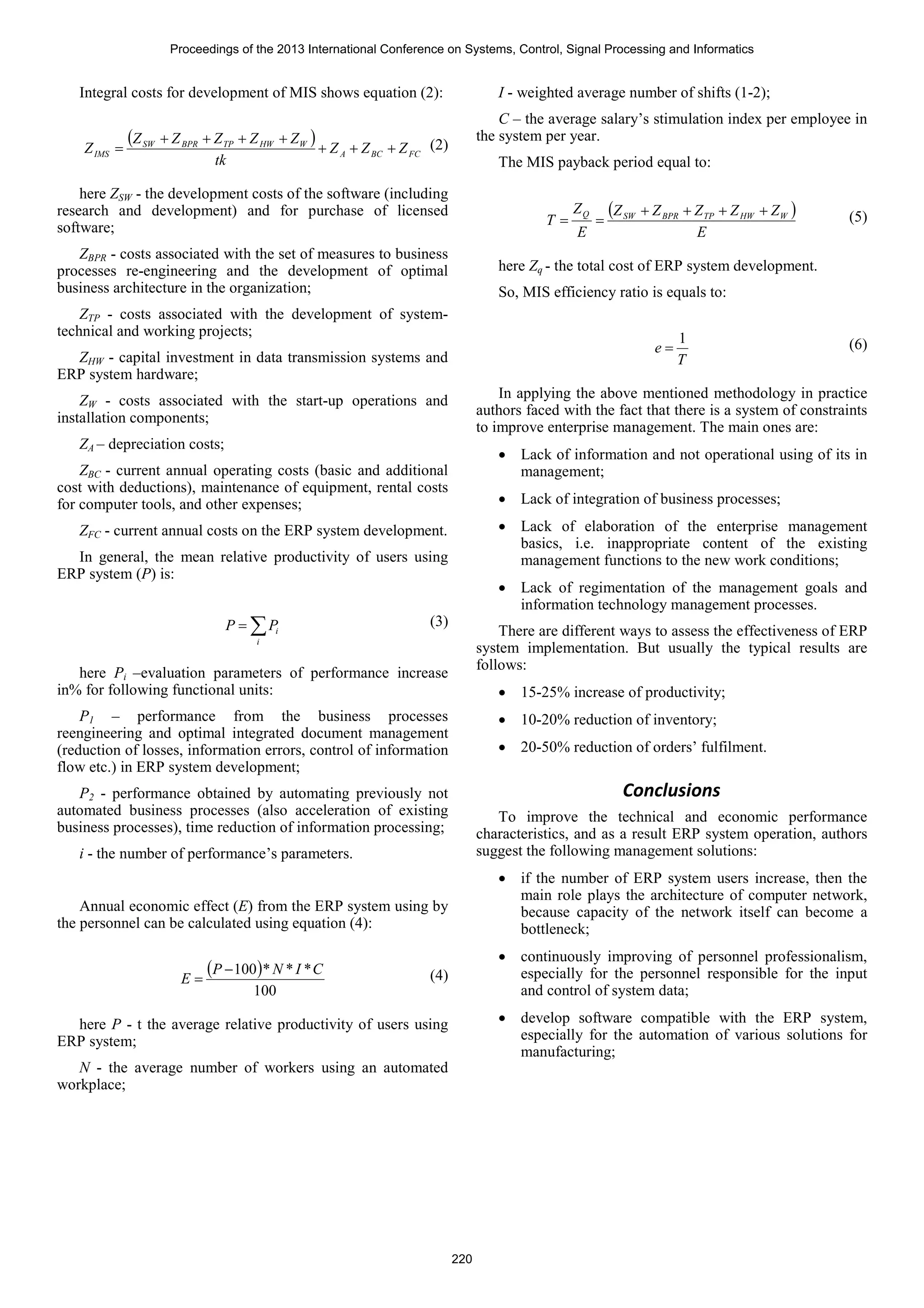 Erp System Implementation Benefits And Economic Pdf