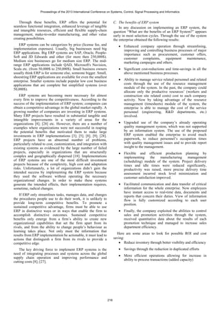 ERP System Implementation Benefits and Economic | PDF