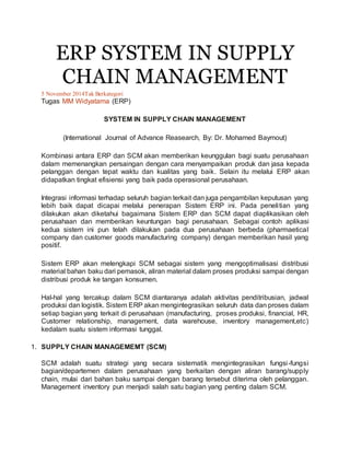Erp system in supply chain | PDF