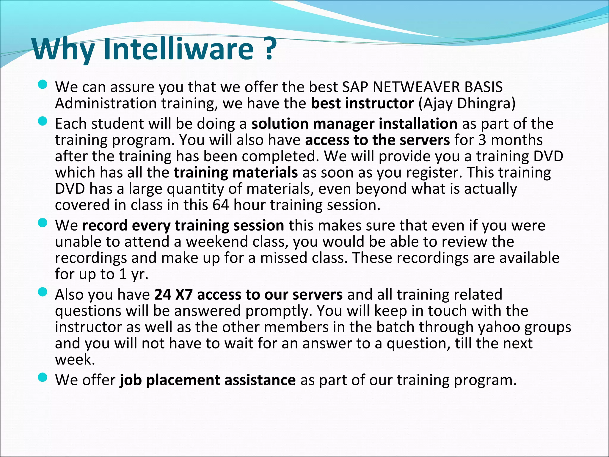 Erp training at intelliware | PPT