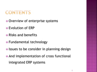 Enterprise Resource planning unit 1 introduction | PPTX