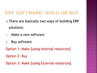 Enterprise resource planning unit 2 ERP solutions and functional ...