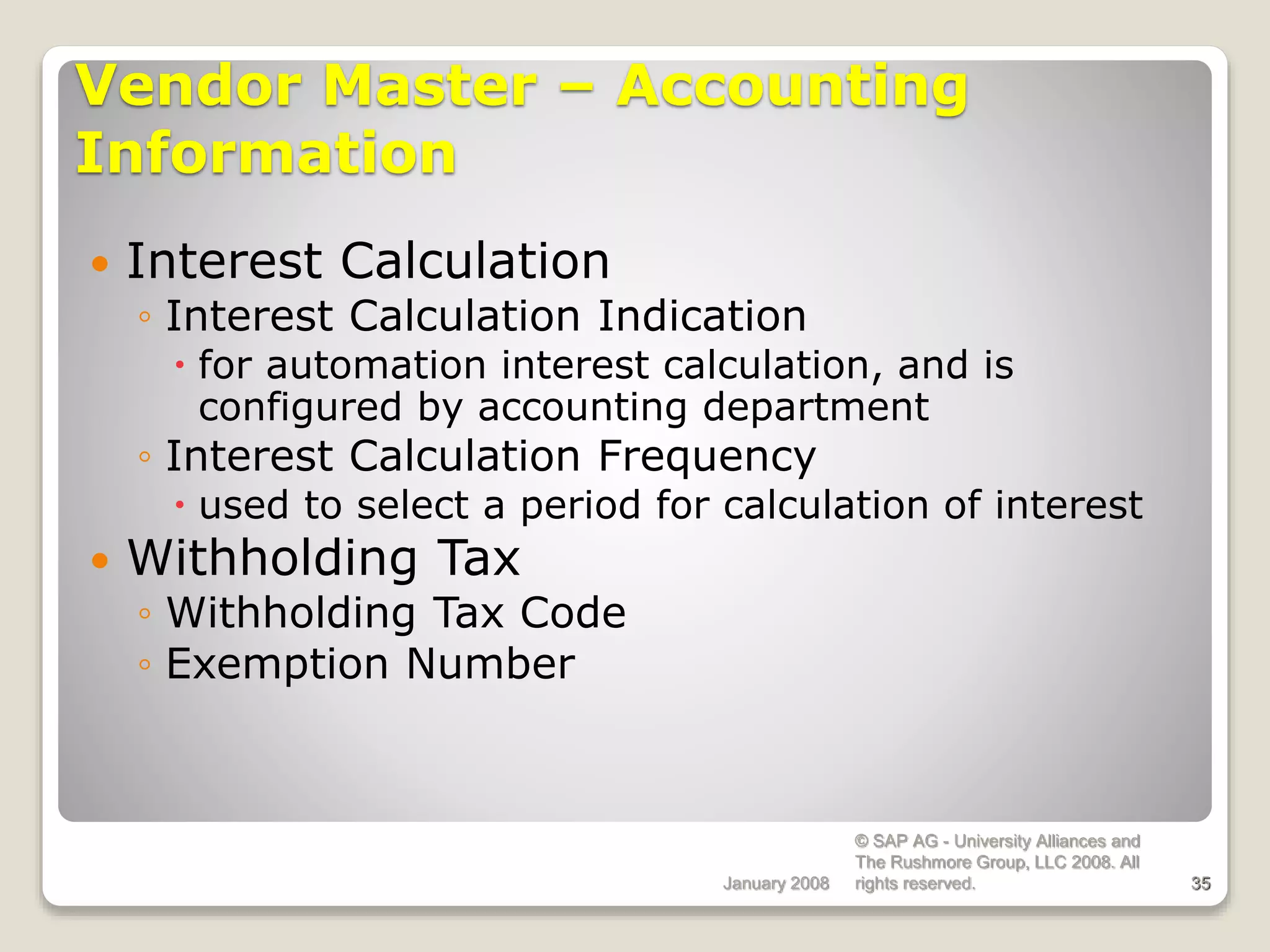 ERP vendor master records | PPT