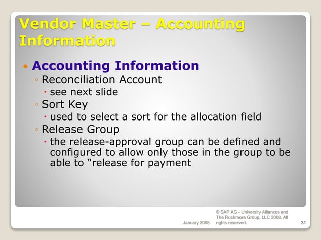 ERP vendor master records | PPT | Logistics | Business