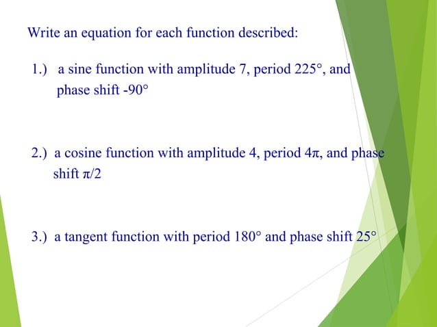 Phase shift and amplitude of trigonometric | PPT