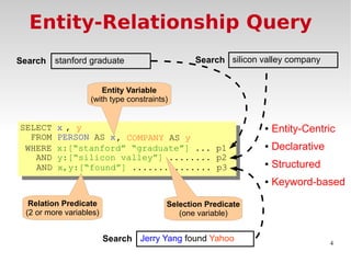 Entity-Relationship Queries over Wikipedia | PPT