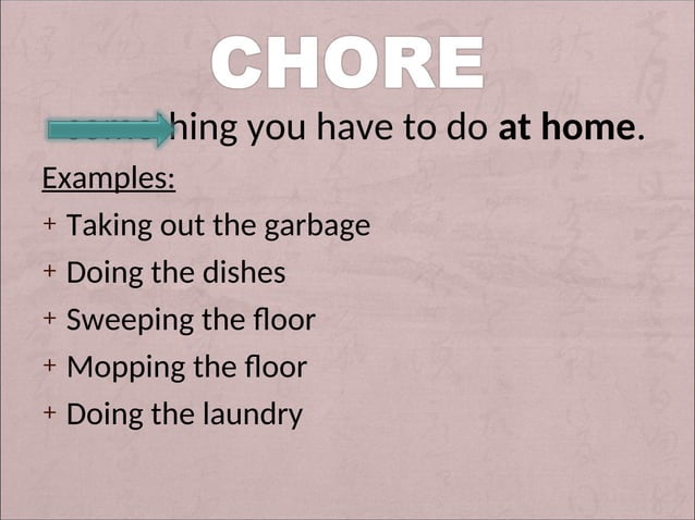 Errands and Chores activity in English .ppt