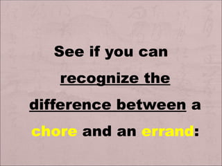 Errands and Chores activity in English .ppt